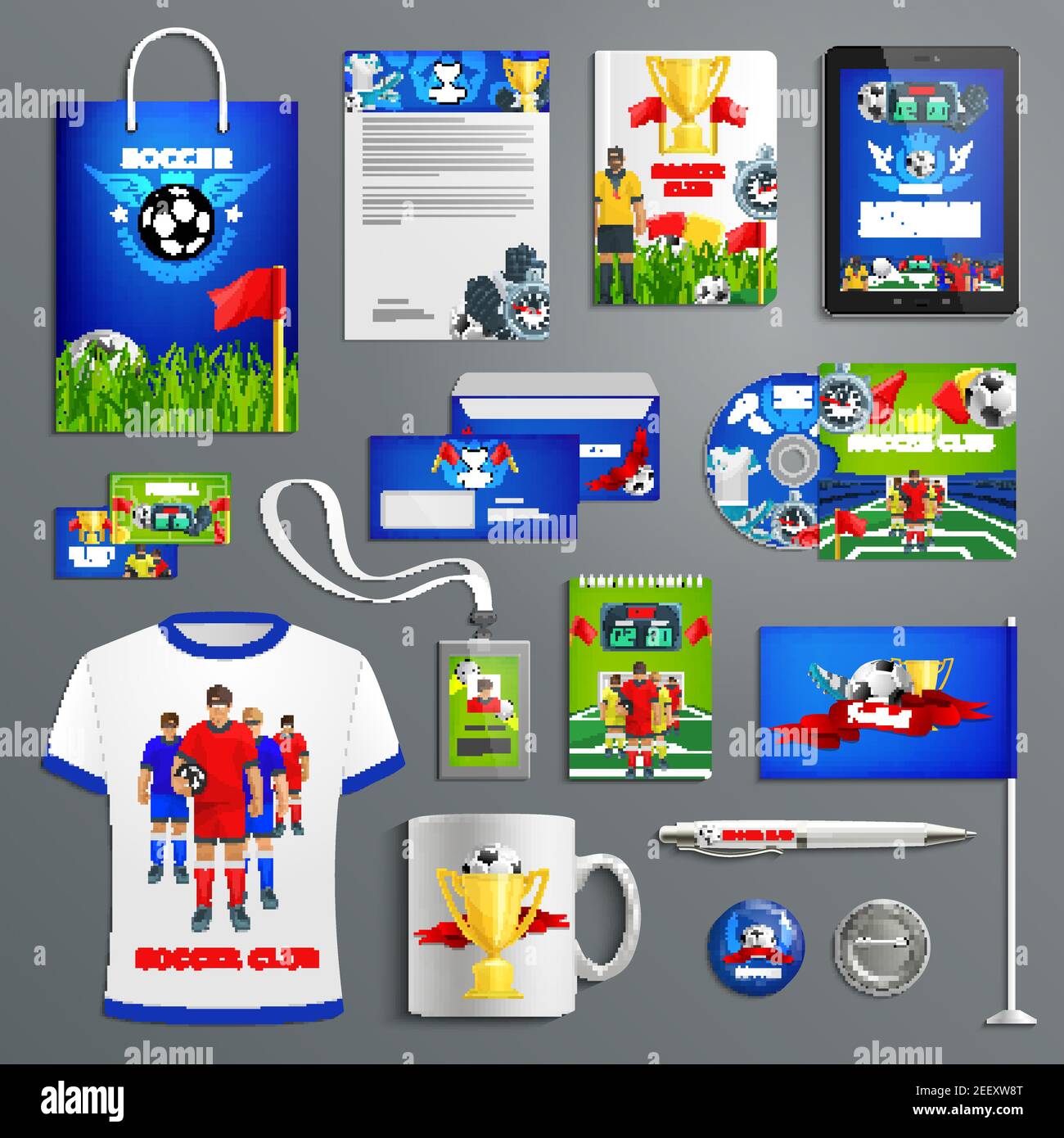 Football branding banner flag Stock Vector Images - Alamy