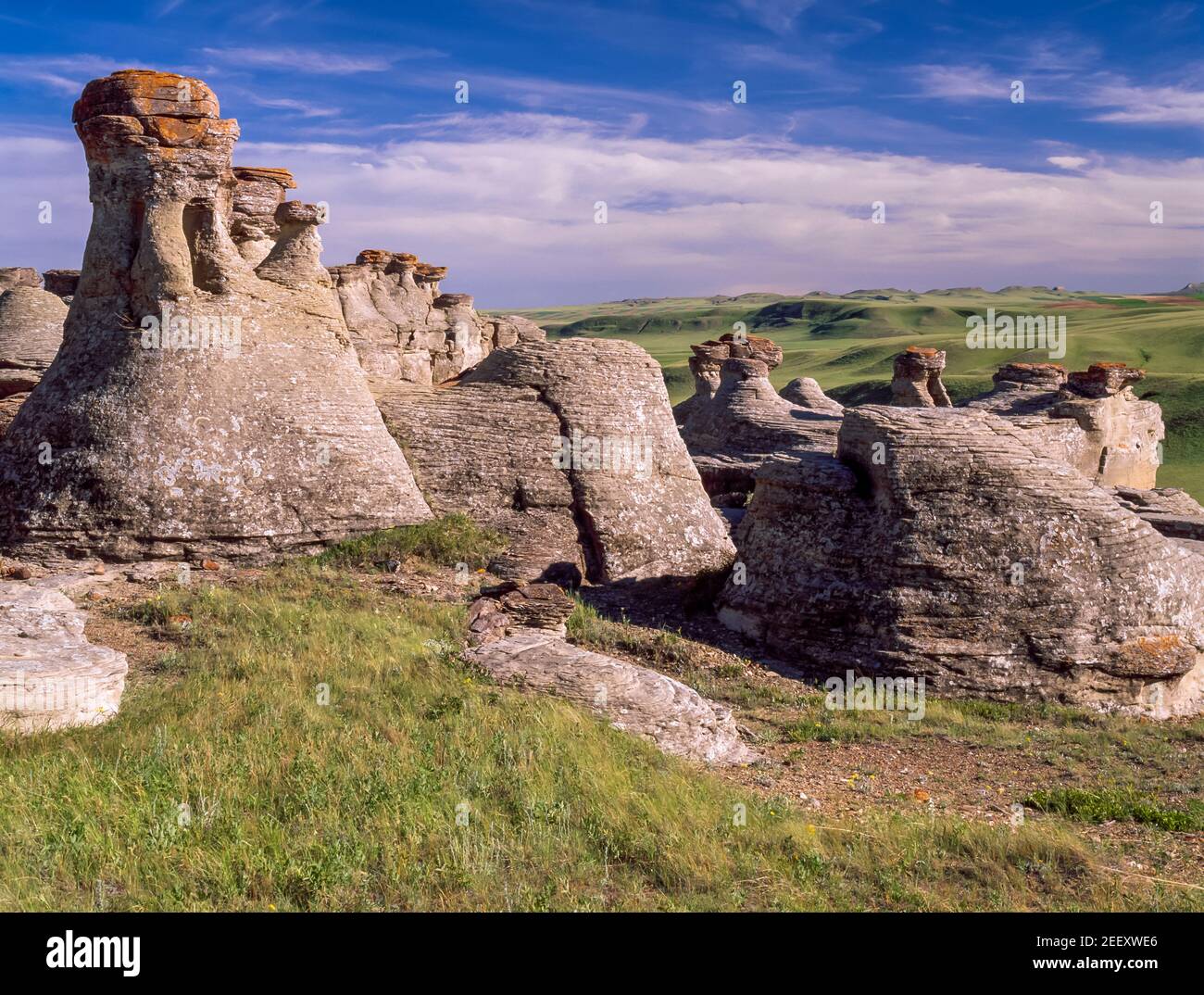 jerusalem rocks above the prairie near sweetgrass, montana Stock Photo ...