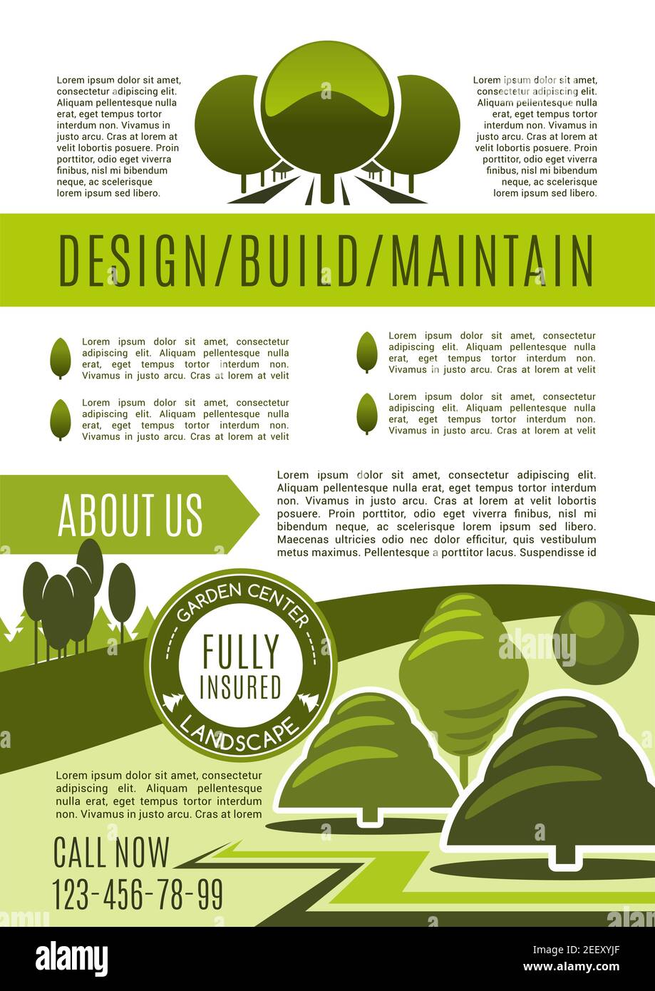 Landscape design studio business poster of landscaping and gardening ...