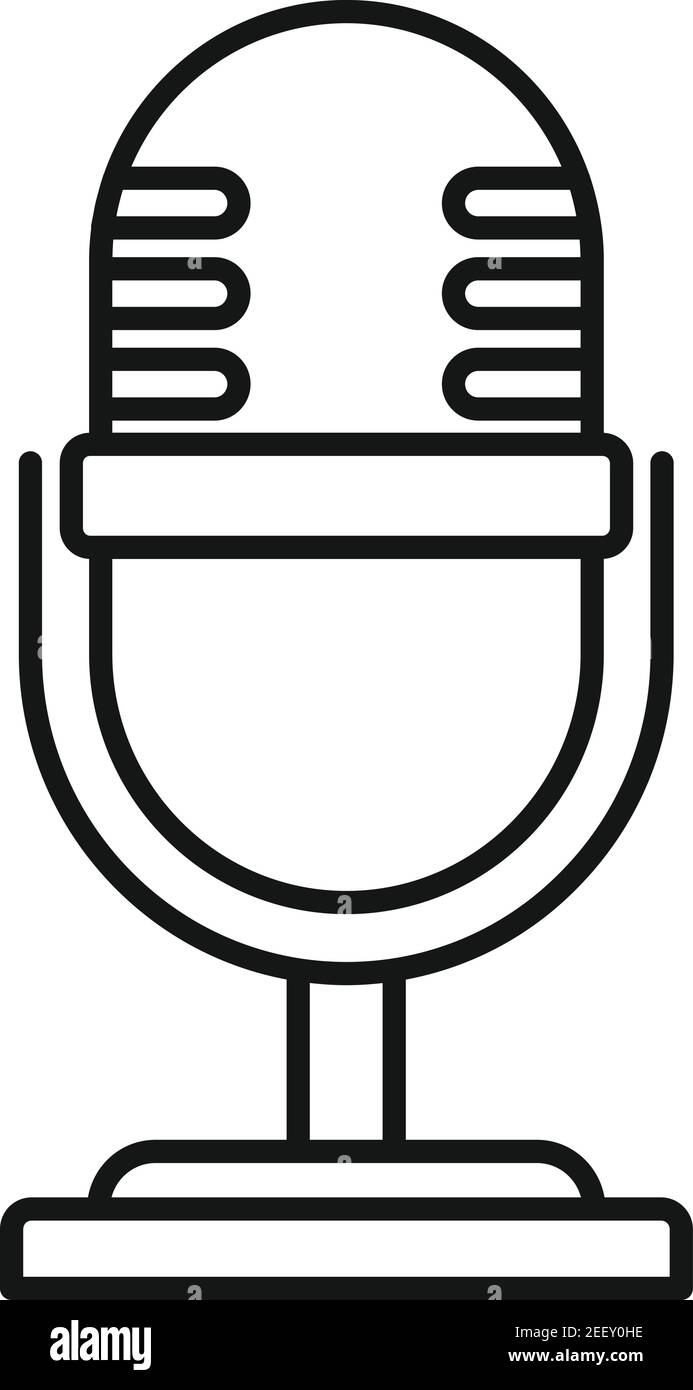 Tv studio microphone icon, outline style Stock Vector Image & Art - Alamy
