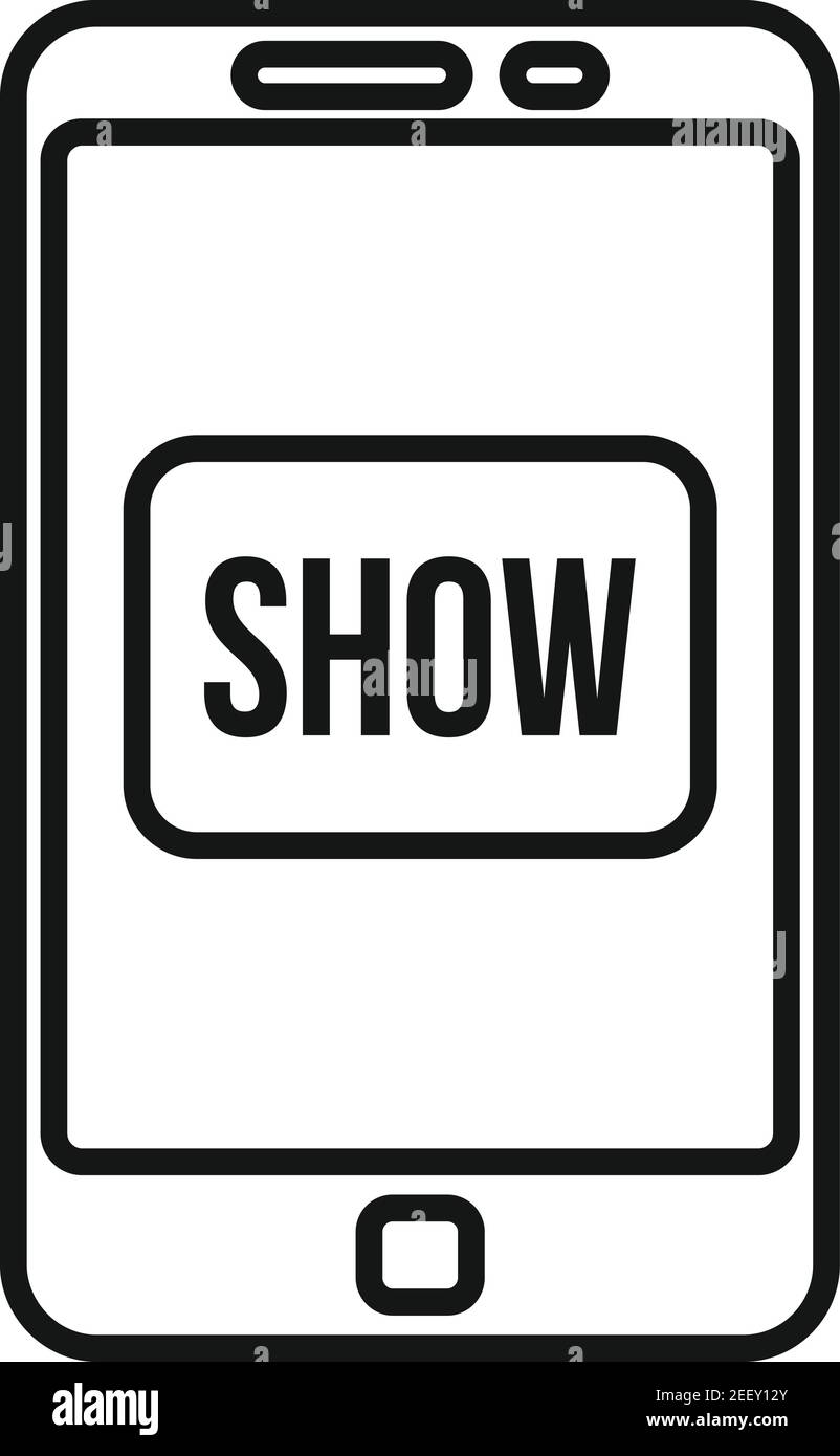 Smartphone tv show icon, outline style Stock Vector Image & Art - Alamy