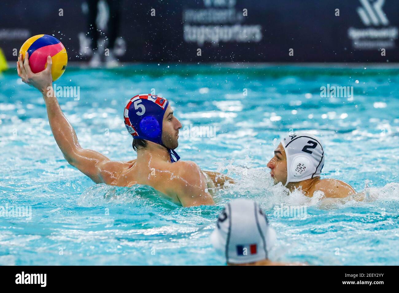 ROTTERDAM, NETHERLANDS - FEBRUARY 16: Maro Jokovic of Croatia ...