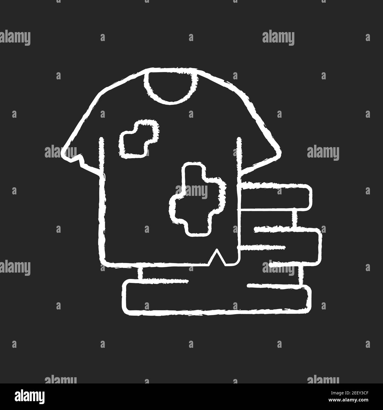 Textile waste chalk white icon on black background Stock Vector Image ...