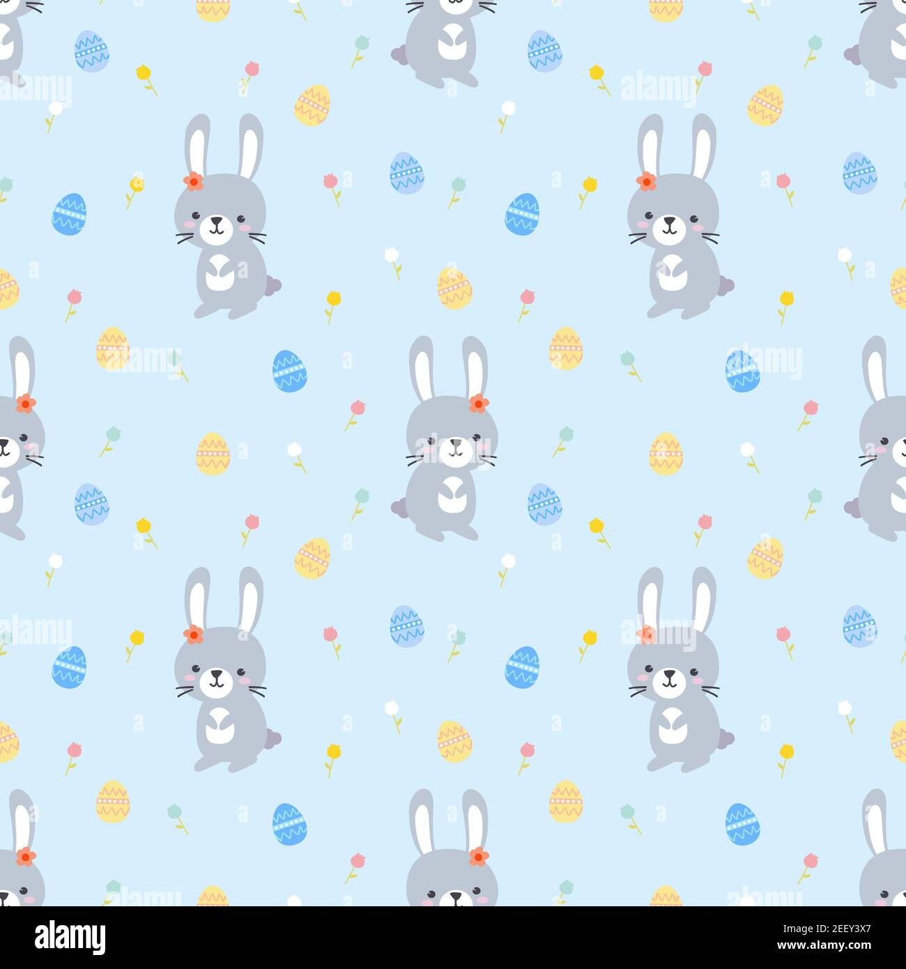 Lovely bunny and Easter egg seamless pattern Stock Vector Image & Art ...