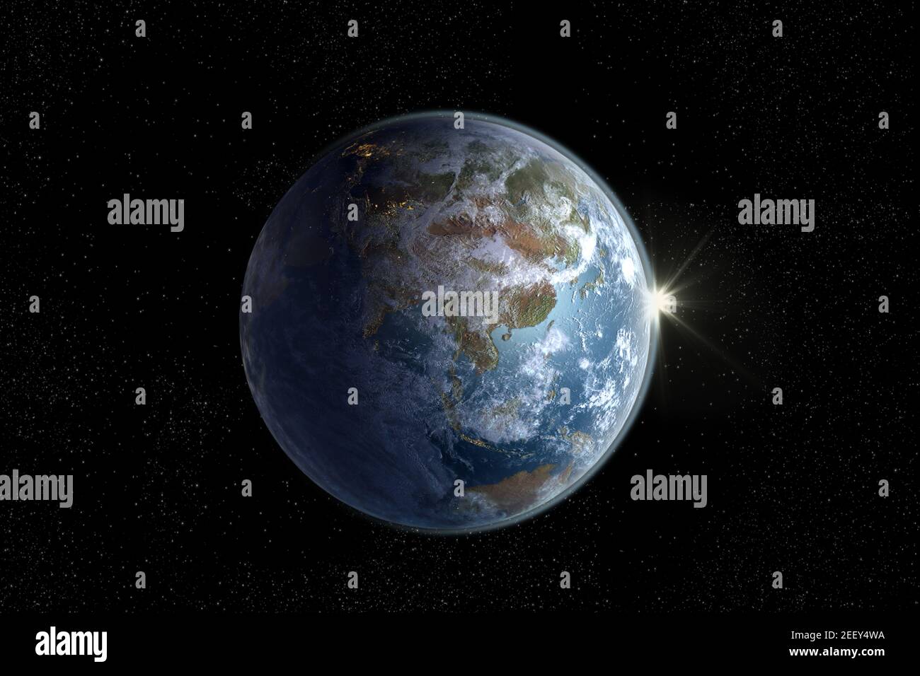 Earth globe showing pacific ocean hi-res stock photography and images ...