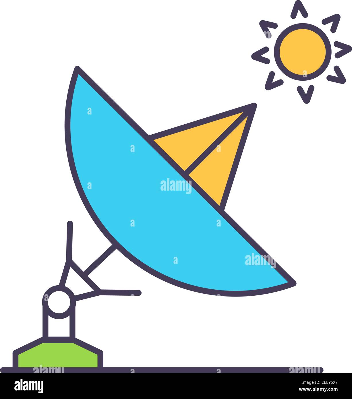 Energy from sun in radiation and light RGB color icon Stock Vector ...