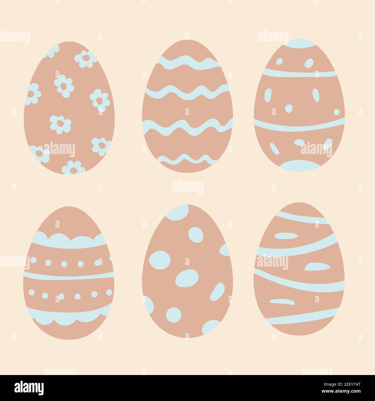Easter eggs set. Hand drawn doodle collection for easter holiday design. Vector illustration ...