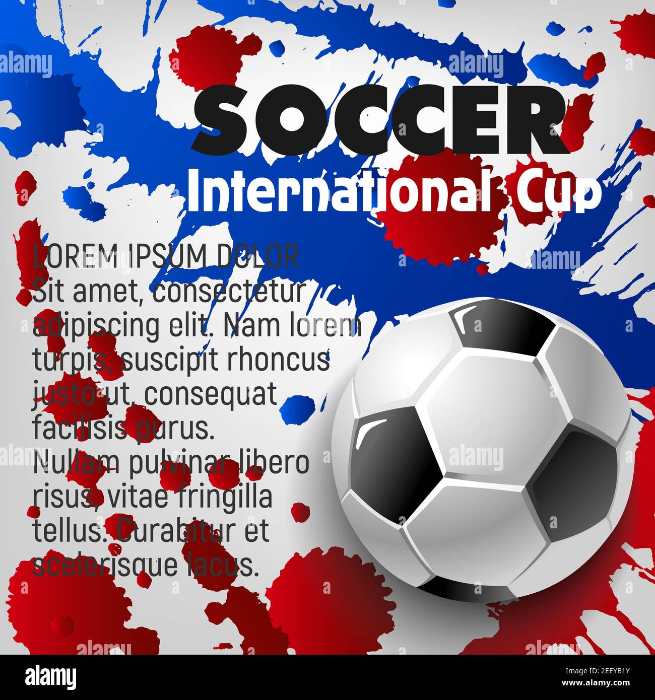Soccer ball 3d poster of football sport game template. Soccer ball with ...
