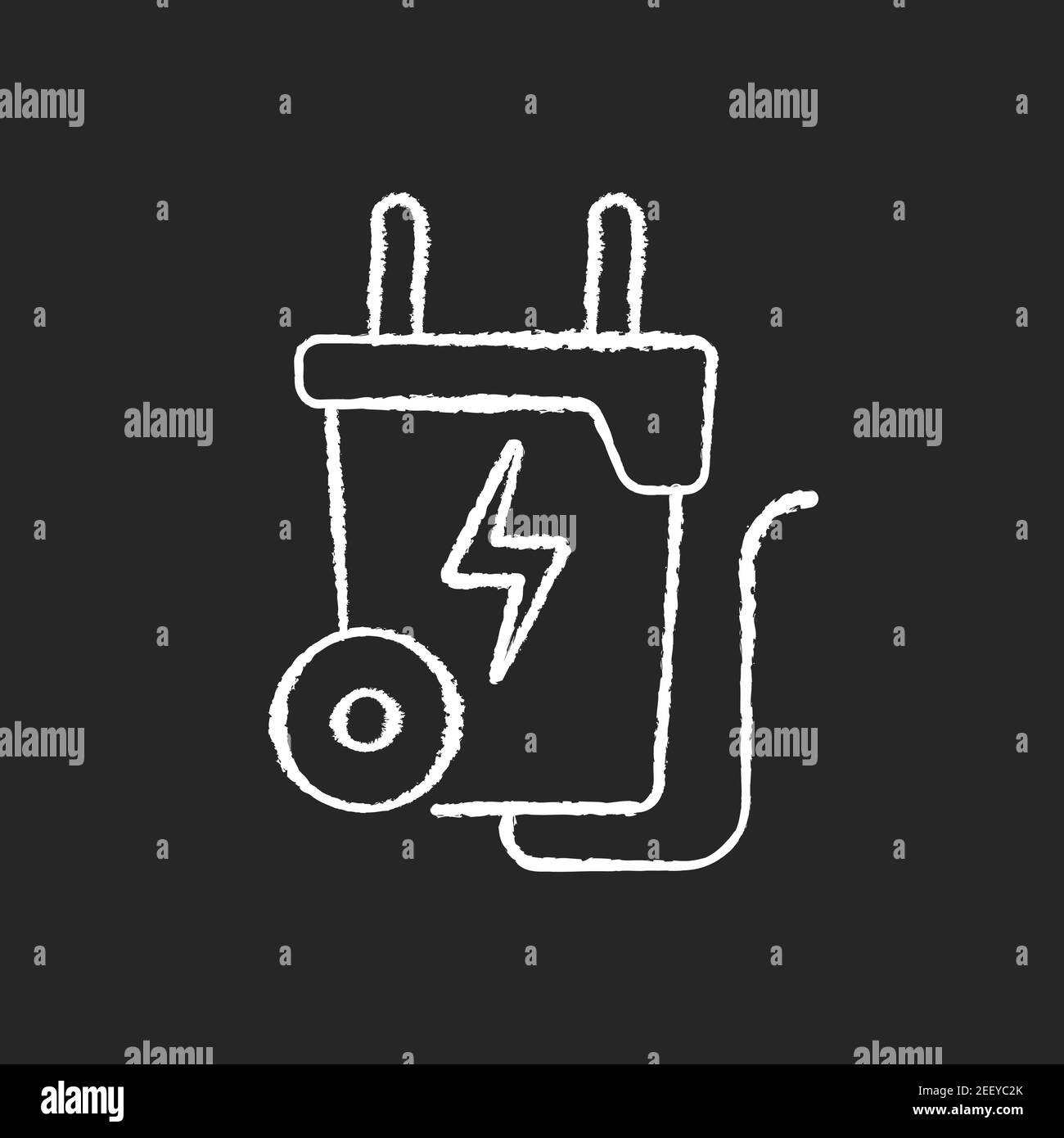 Waste-to-energy chalk white icon on black background Stock Vector Image ...