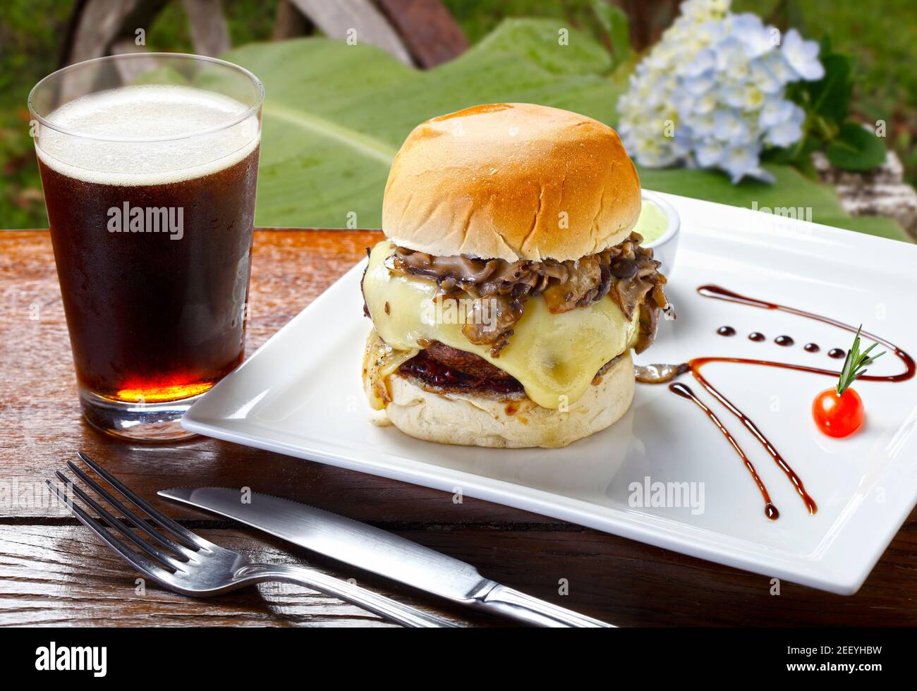 Hamburger with coke Stock Photo - Alamy