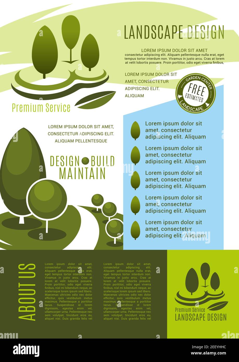 Landscape design and landscaping maintenance business banner template ...