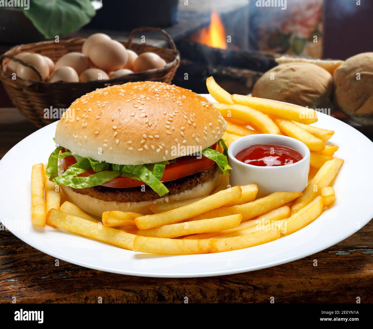 Big bun buger hi-res stock photography and images - Alamy