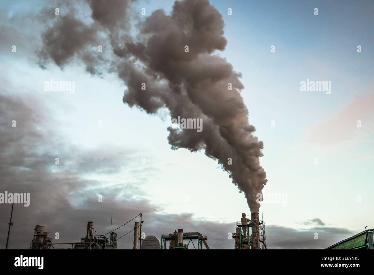 smoke coming out of factory chimney industry and global warming Stock ...