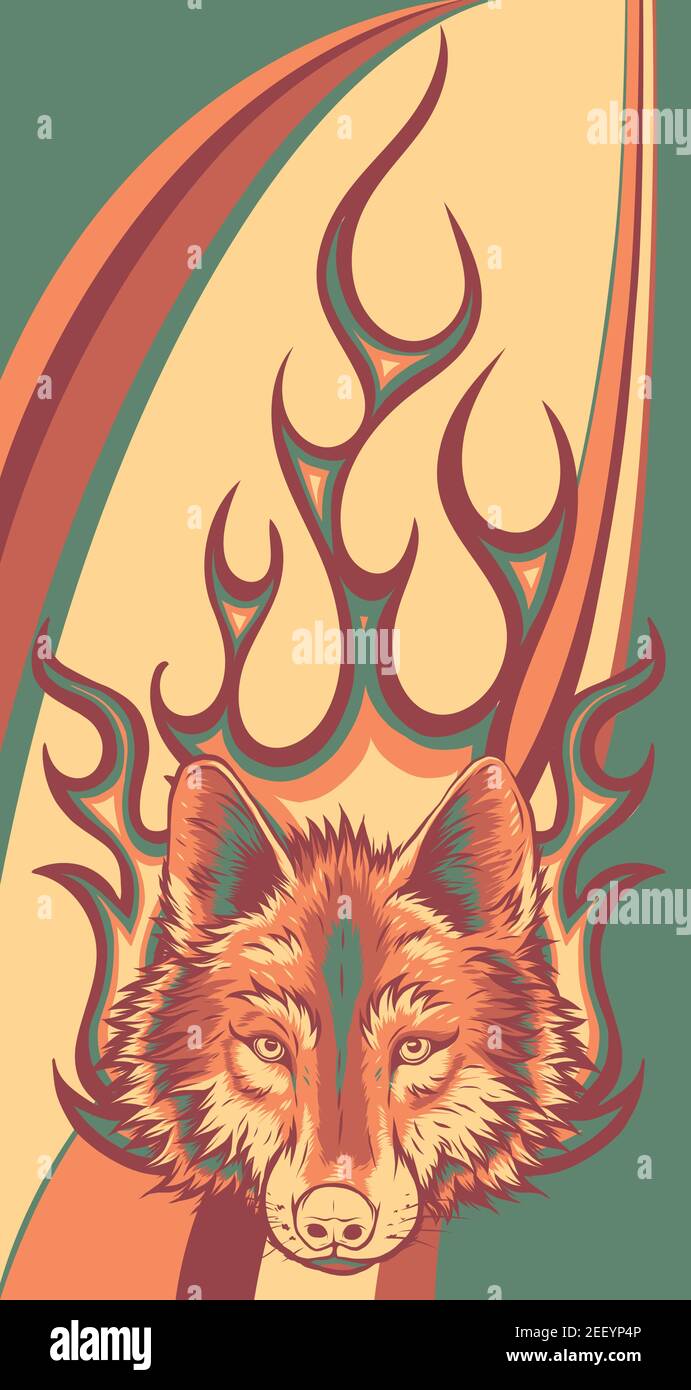 Burning wolf logo Stock Vector Images - Alamy