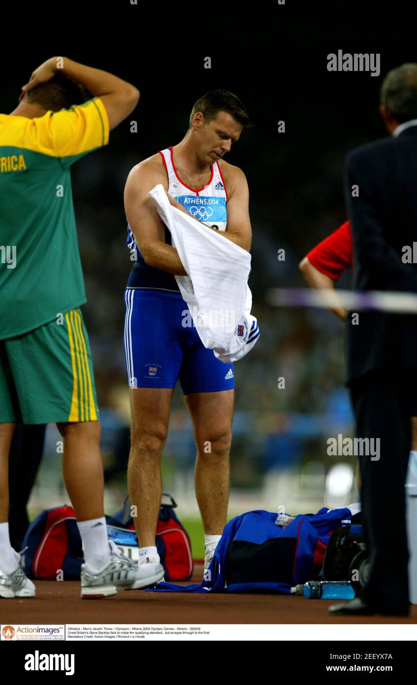 Sport athletics javelin action steve backley hi-res stock photography ...