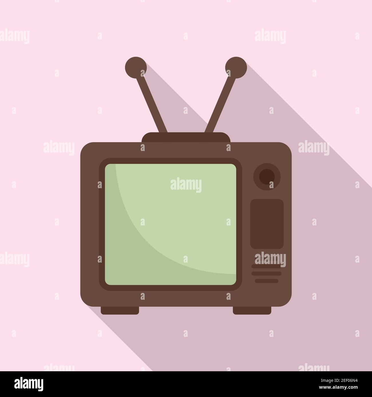 Old tv set icon, flat style Stock Vector Image & Art - Alamy