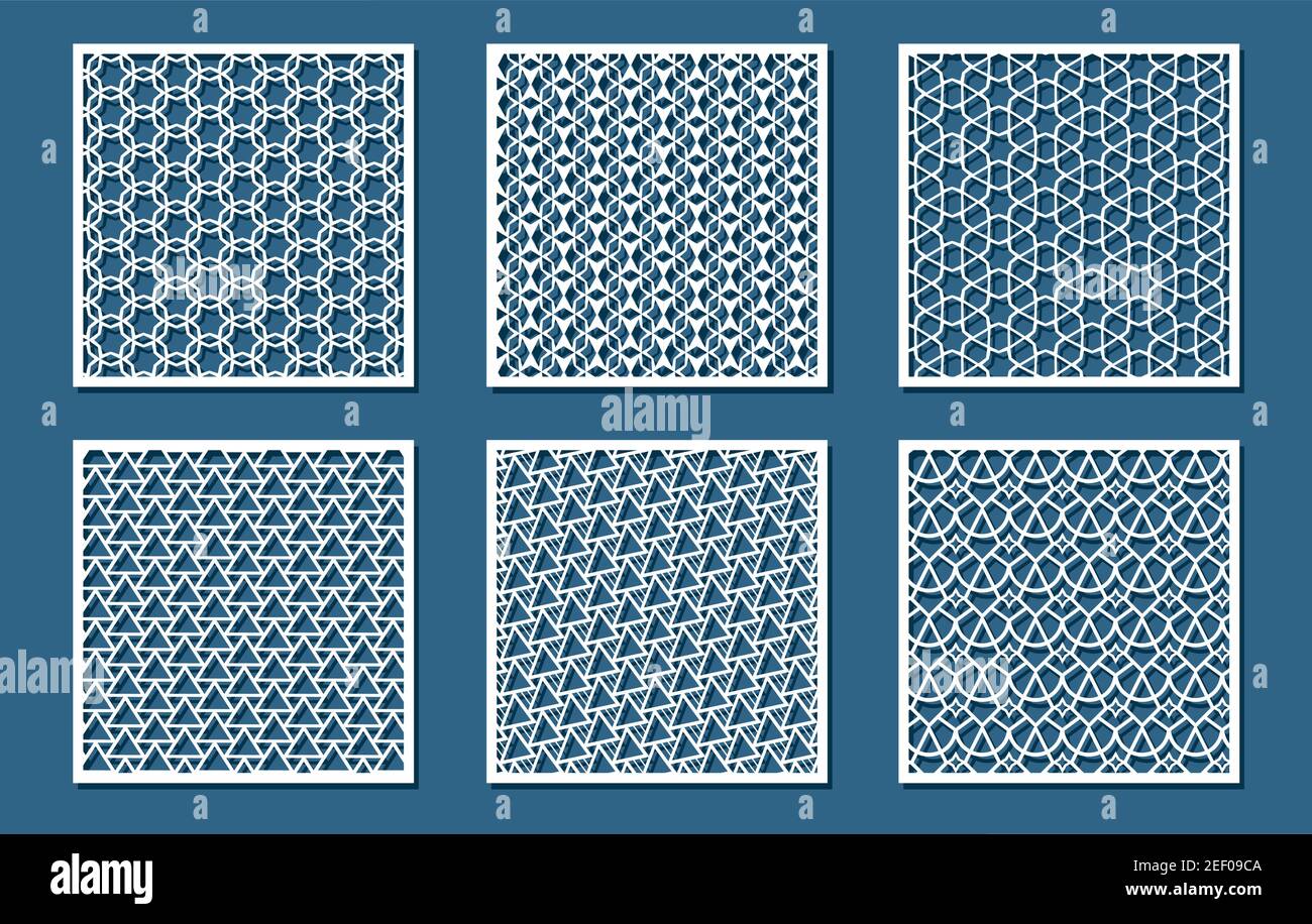 Abstract arabic seamless pattern for laser cutting. Universal greeting ...