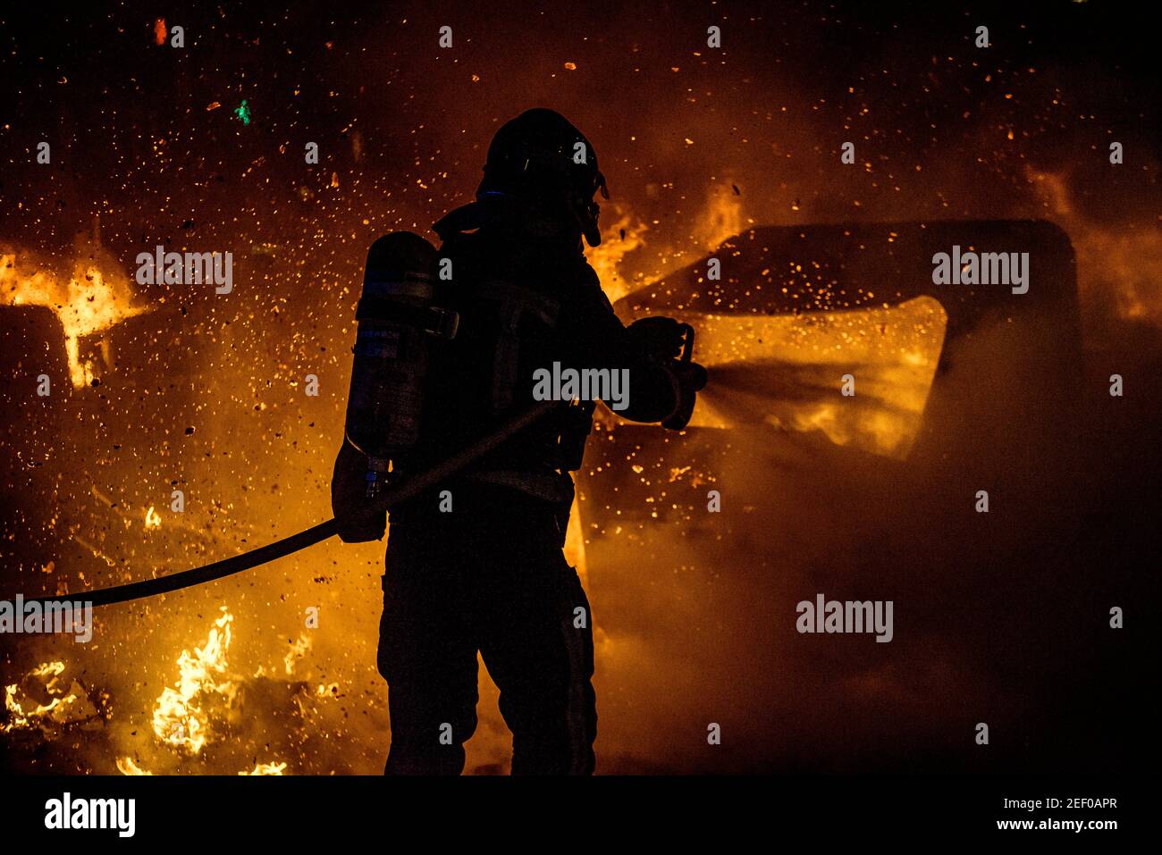 Burning barricades hi-res stock photography and images - Alamy