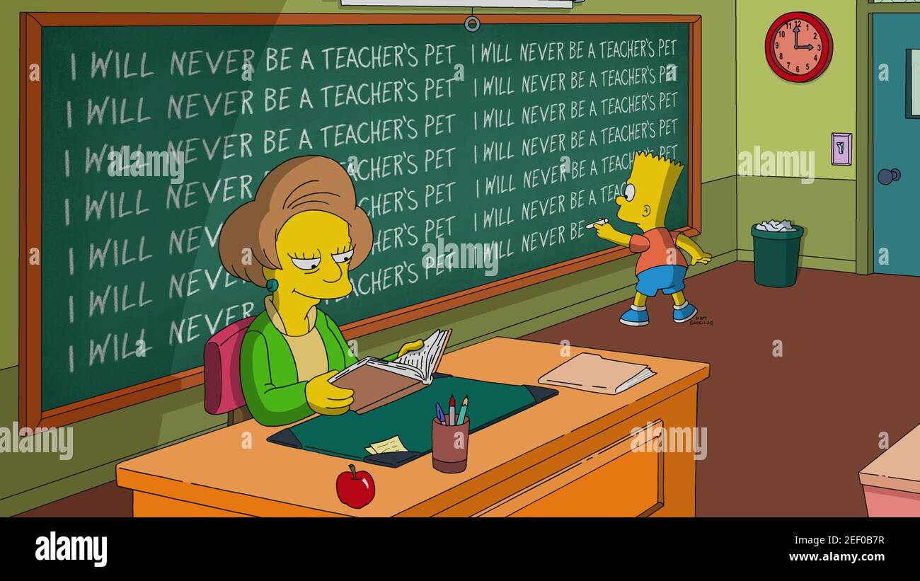 THE SIMPSONS, from left: Edna Krabappel (voice: Marcia Wallace), Bart ...
