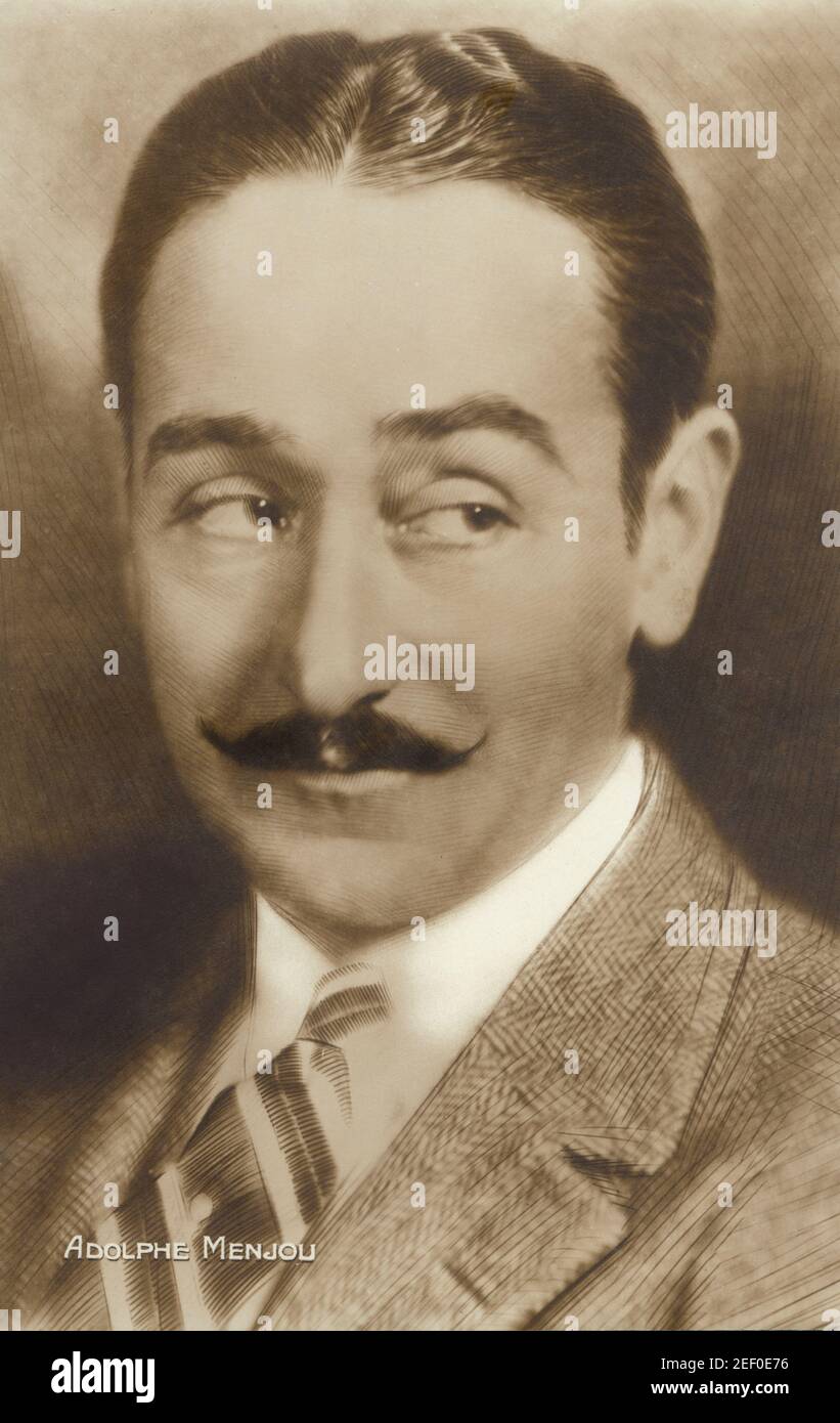 American Actor Adolphe Menjou, Head and Shoulder Publicity Portrait ...