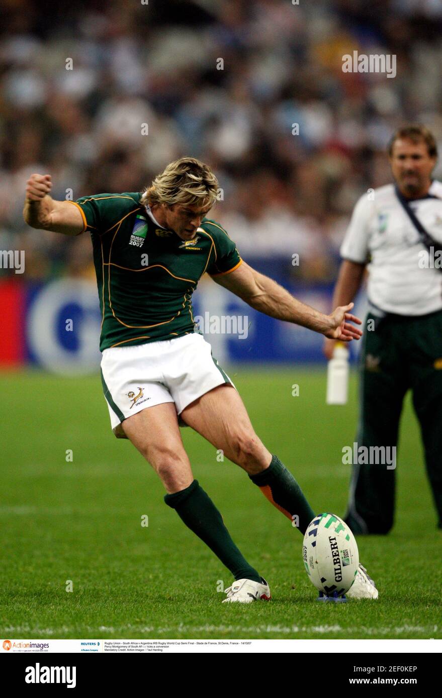 Percy montgomery of south africa kicks the conversion hi-res stock ...