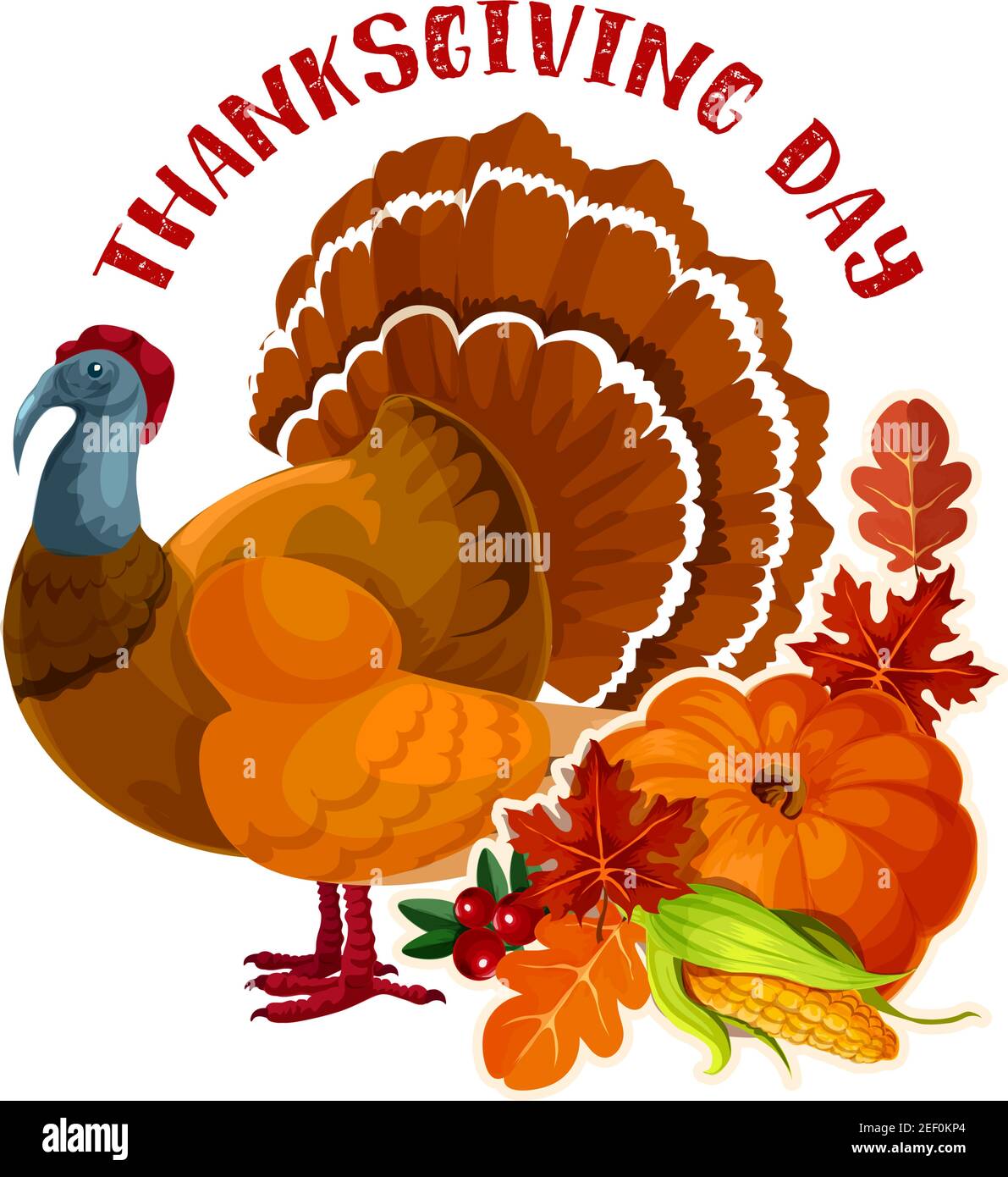 Thanksgiving Day turkey and pumpkin symbol. Autumn harvest celebration ...
