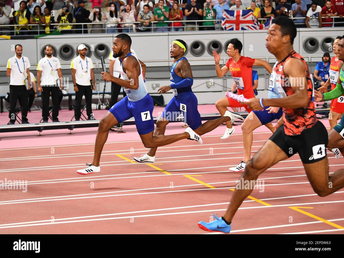 Mens 4x100 relay final athletics world championships hi-res stock ...