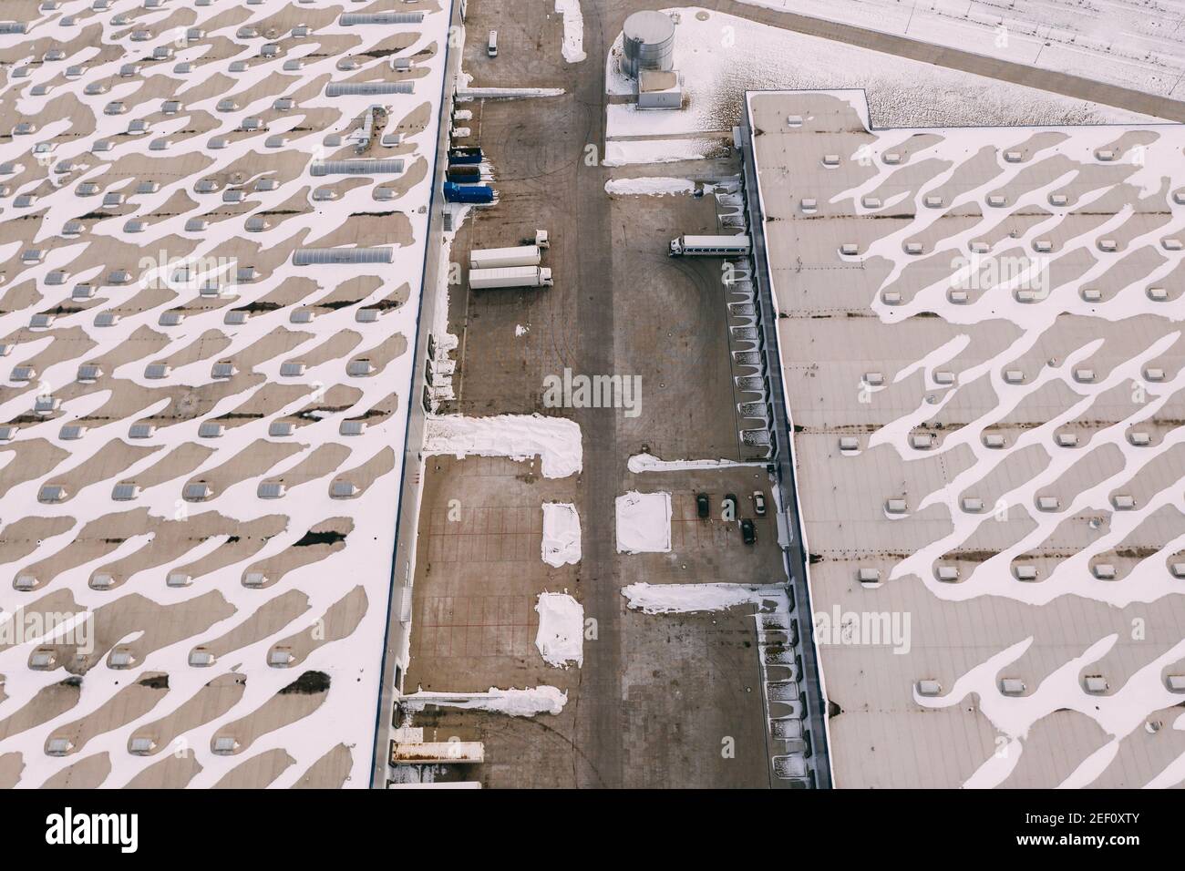 Aerial view of the distribution center, drone photography of the ...