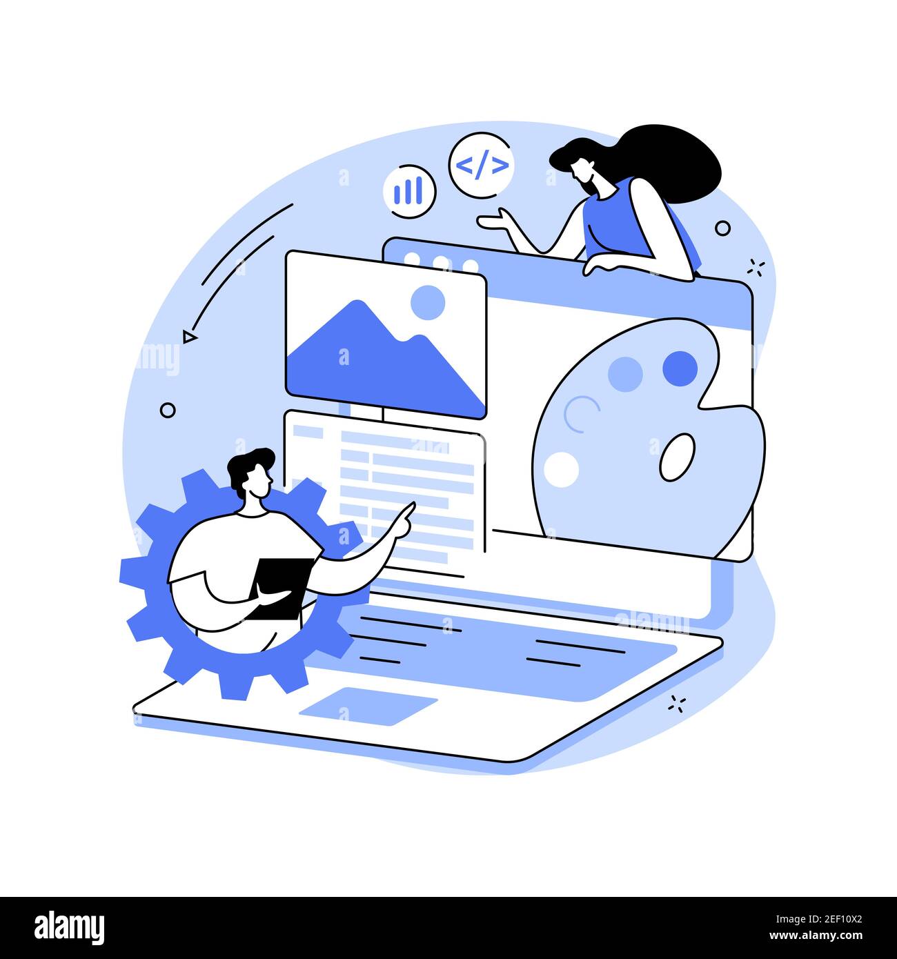 Low Code Development Abstract Concept Vector Illustration Stock Vector