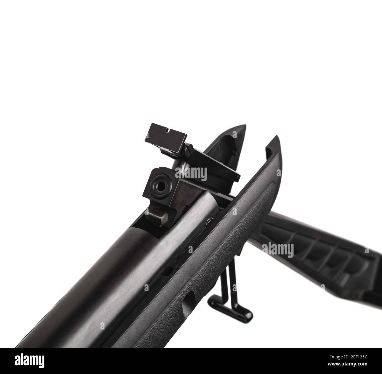 Pneumatic rifle isolated on white background. Rifle with optical sight ...