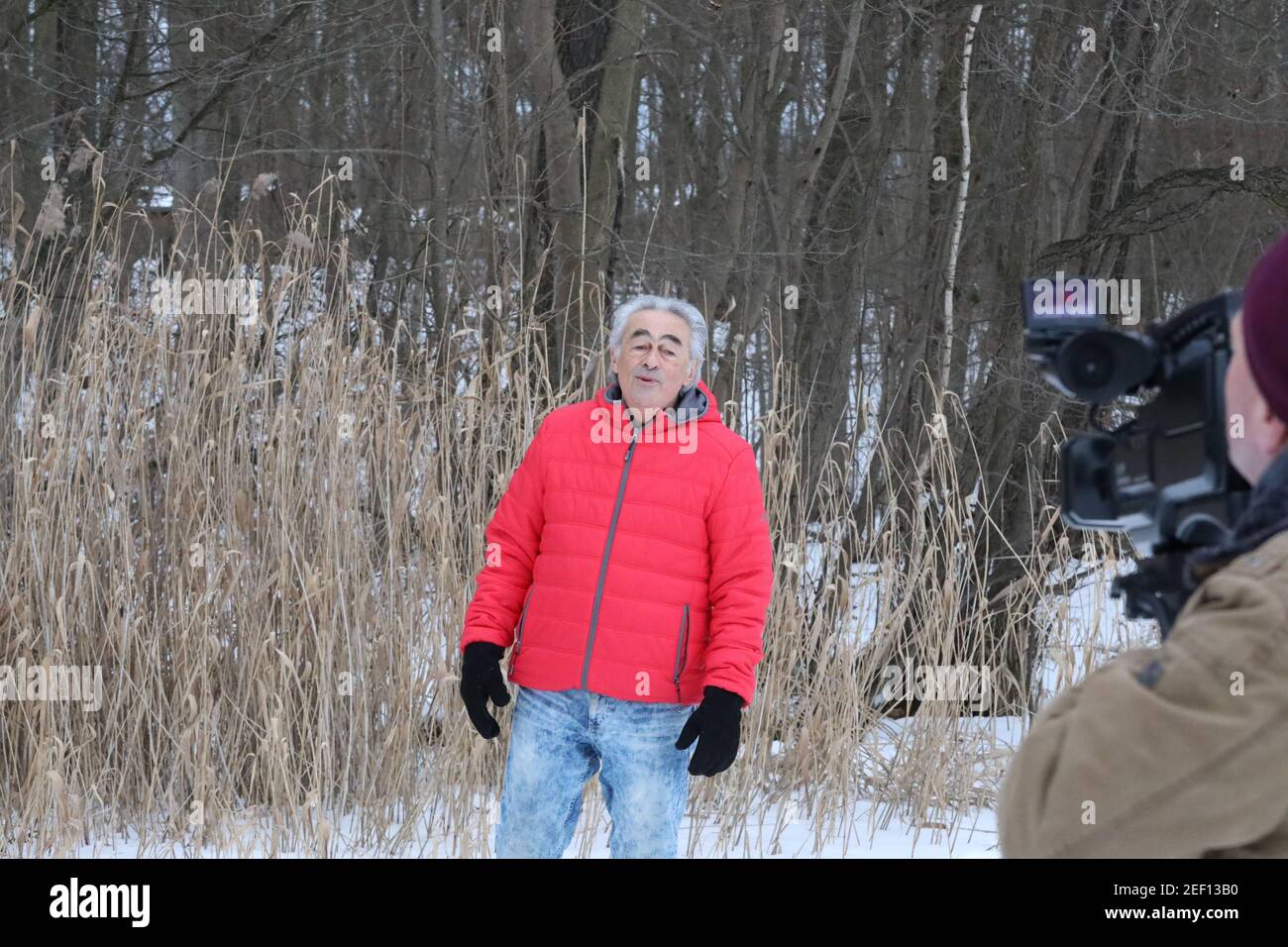 Giso Weißbach bei einer Musikvideo-Produktion am Bötzsee bei Strausberg ...