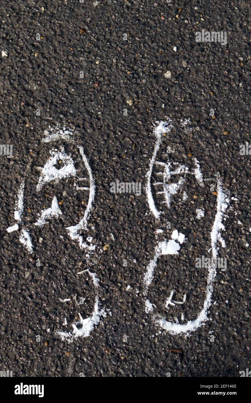 Footprints on pavement hi-res stock photography and images - Alamy
