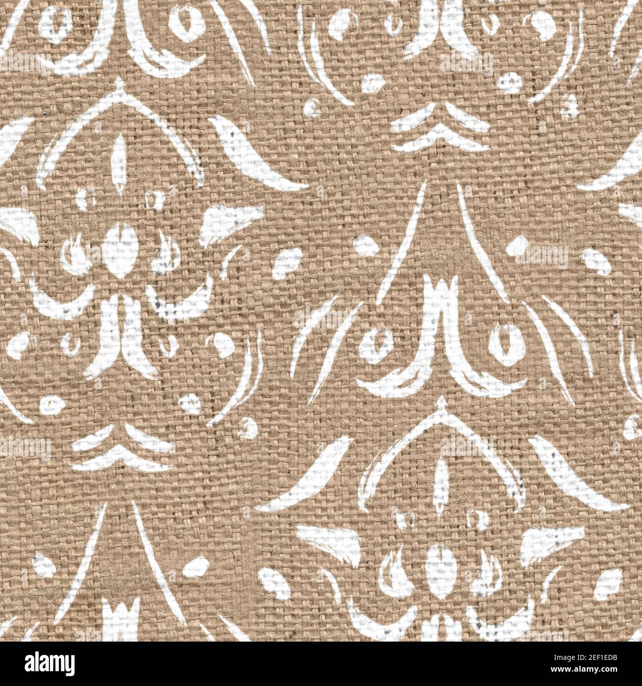 Seamless burlap with white paint pattern overlay Stock Photo - Alamy