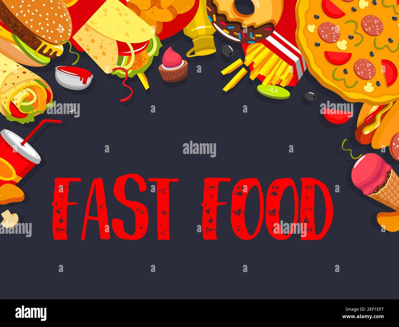 Fast food restaurant of bistro cafe poster design template for burgers ...