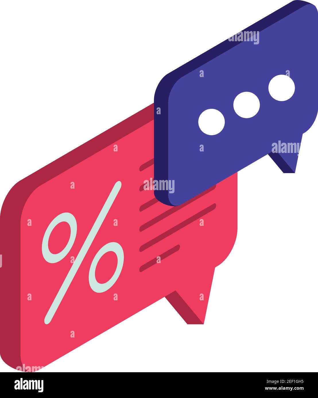 speech bubble with percent symbol isometric icon vector illustration ...