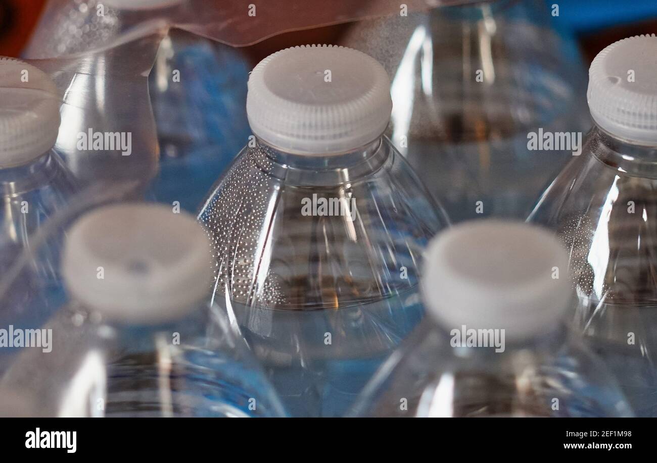 Plastic tops of water bottles Stock Photo - Alamy
