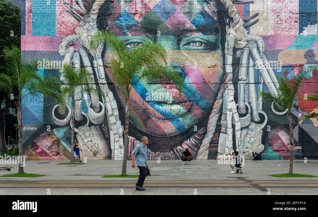 RIO DE JANEIRO, BRAZIL - JANUARY 3, 2020: Part of the Olympic Boulevard ...