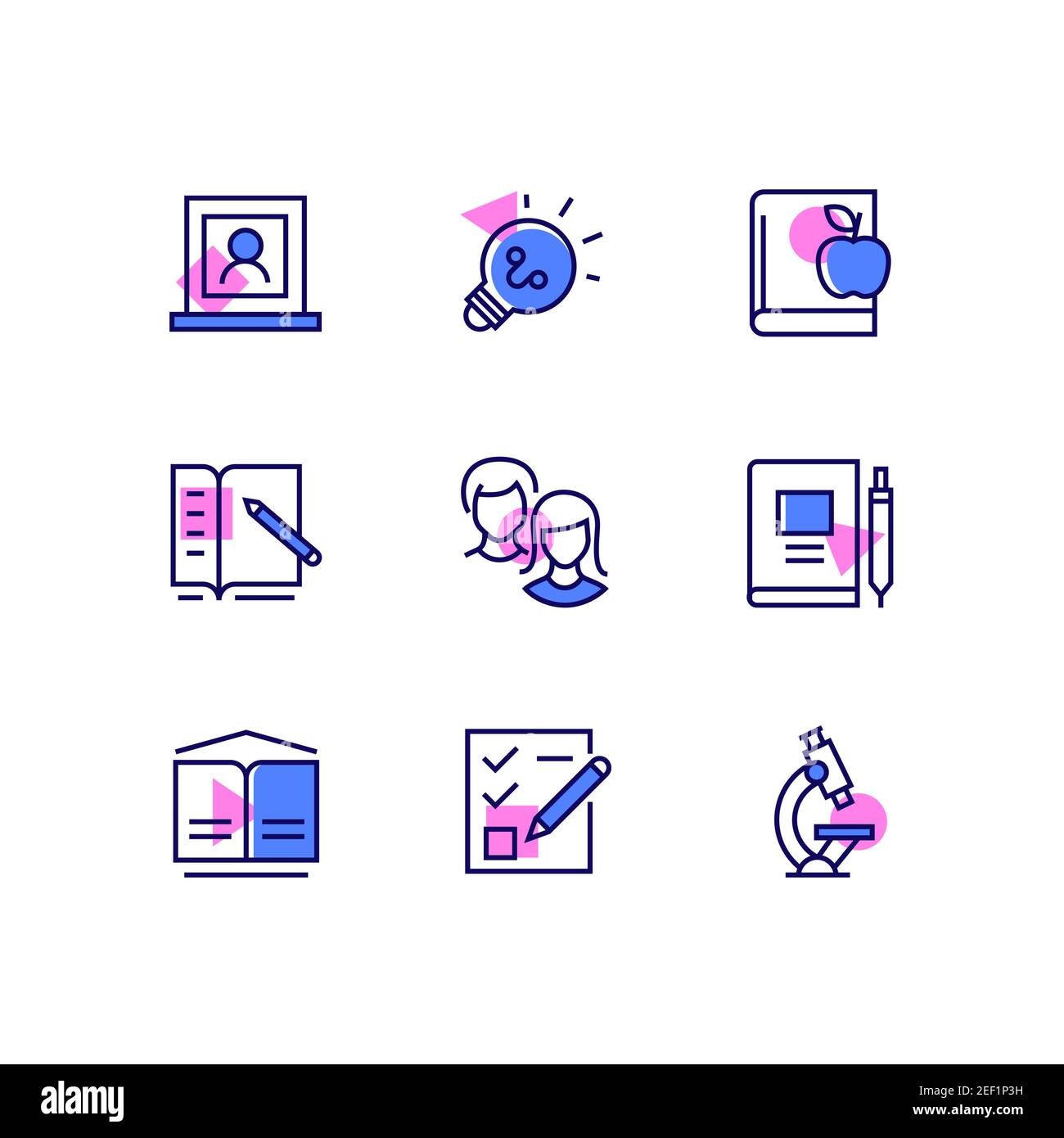 Education - modern line design style icons set. Learning, educational ...