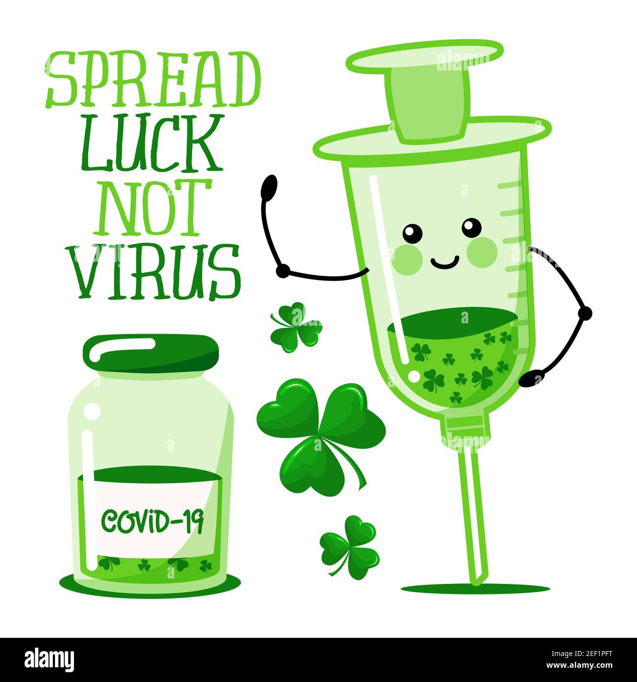 Spread luck, not Virus - Social distancing poster with text for self ...
