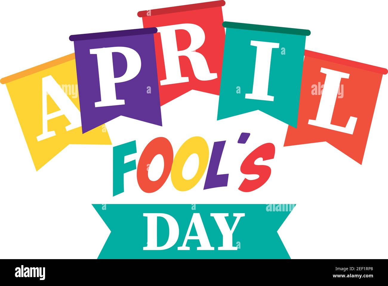 april fools day lettering with ribbon frame vector illustration design ...
