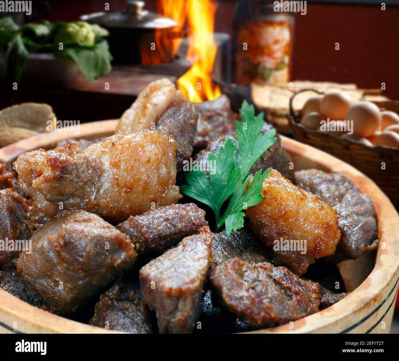 Sun dried meat Stock Photo - Alamy