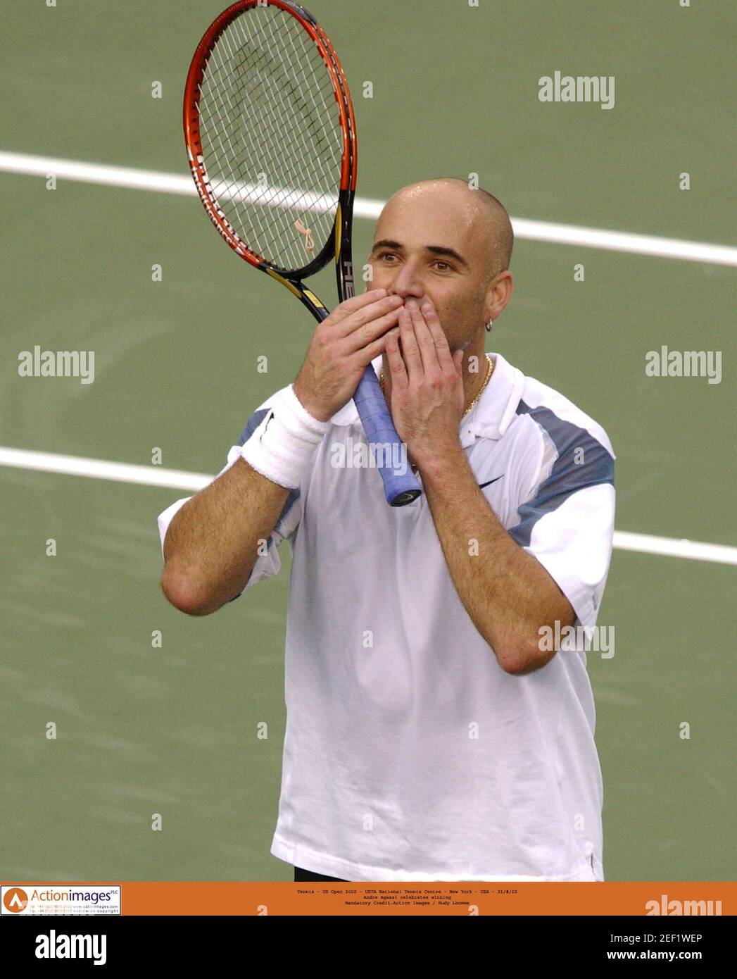 2002 us open agassi hi-res stock photography and images - Alamy