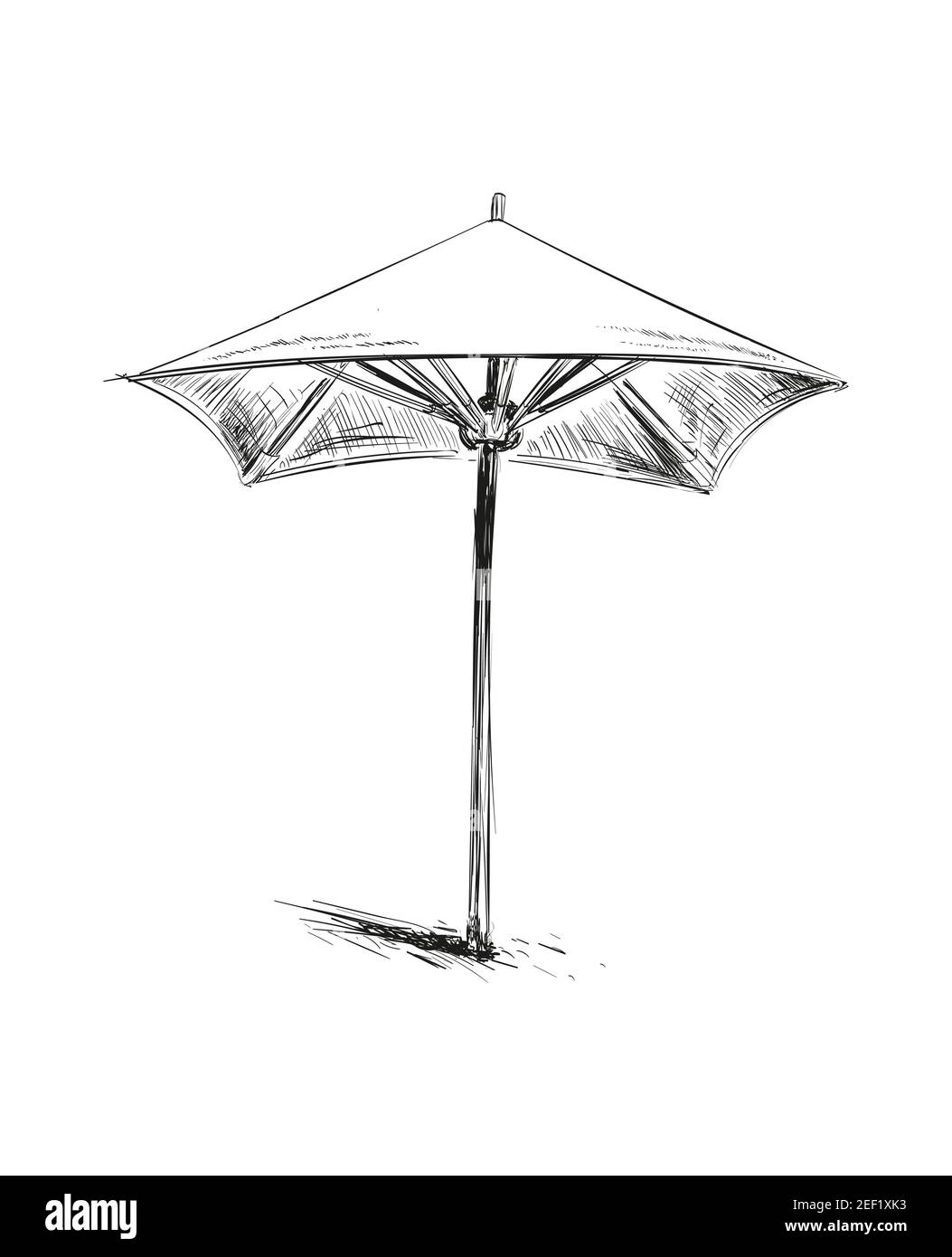 Parasol. Umbrella Hand Drawn Sketch Vector illustration Stock Vector ...