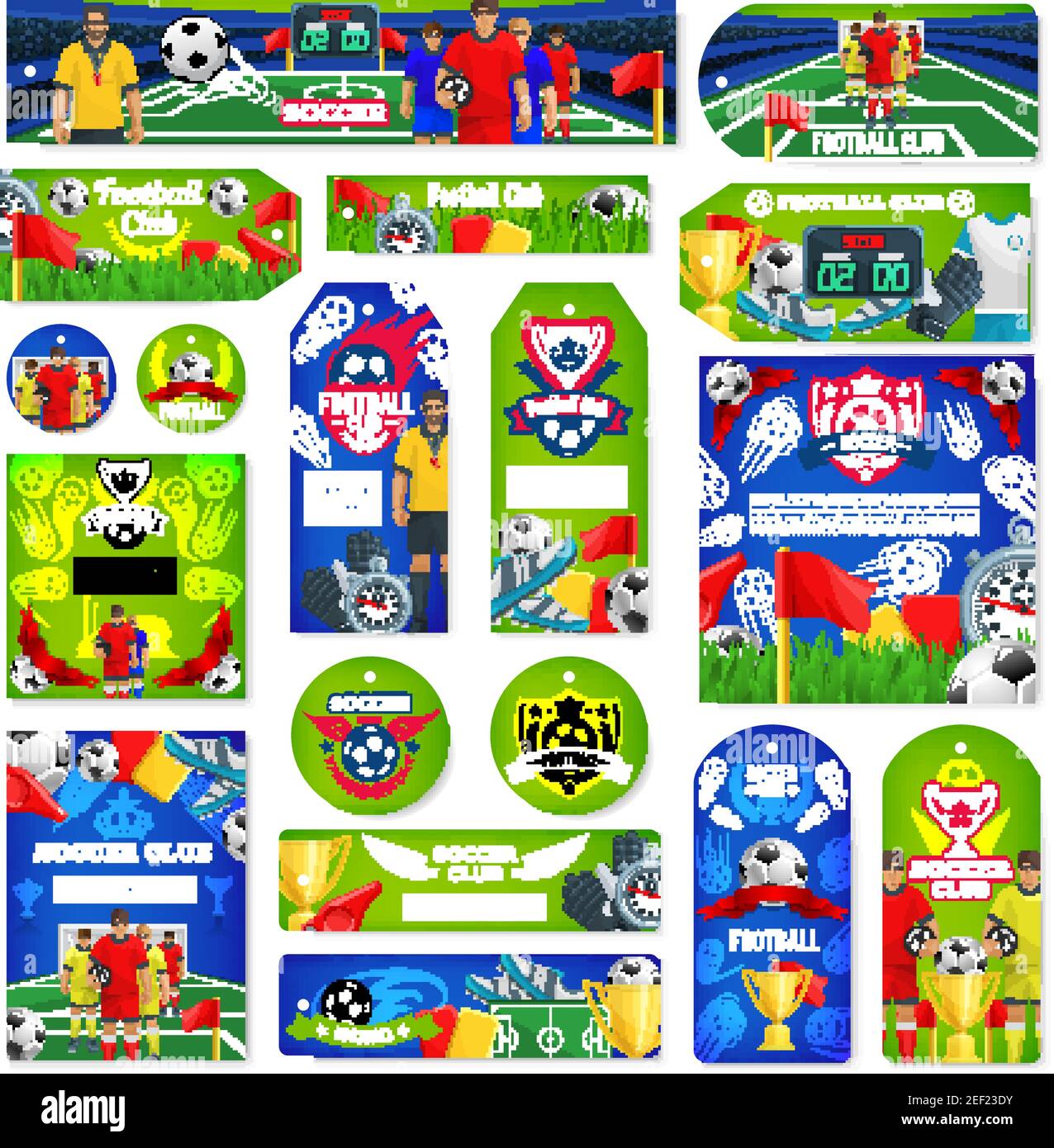 Soccer or football sport club tag and label set. Football team player ...
