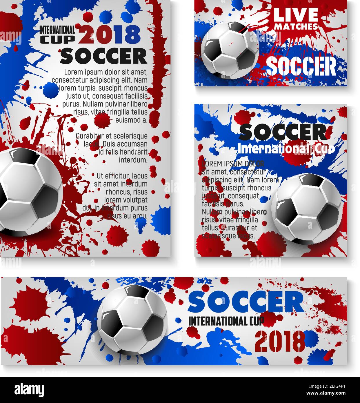 Soccer international 2018 cup banners background templates design for ...