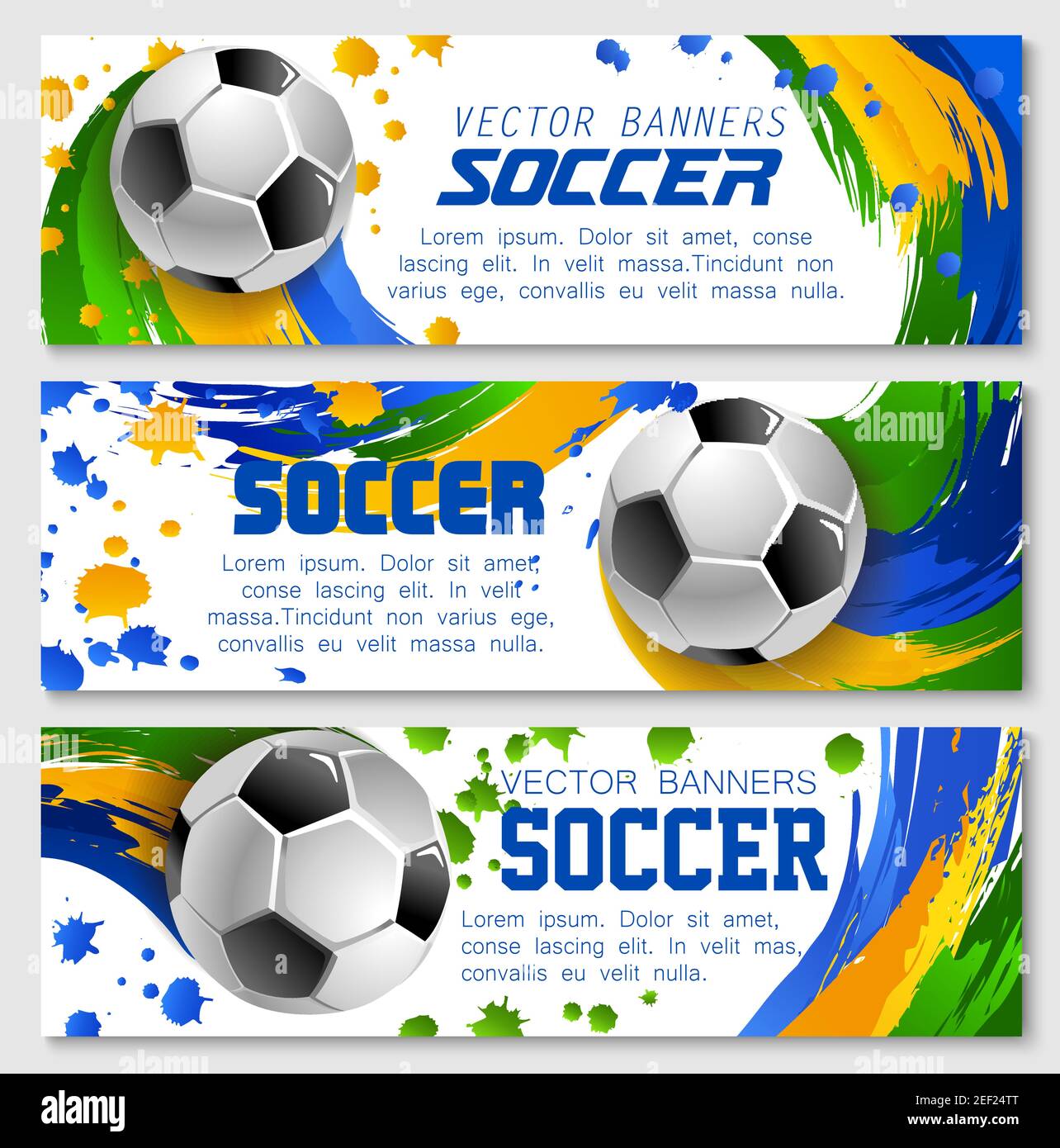 Soccer game banners background templates for football sport team or ...