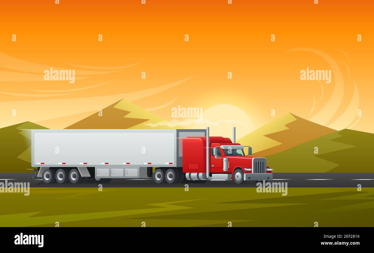 Transporting car on trailer Stock Vector Images - Alamy