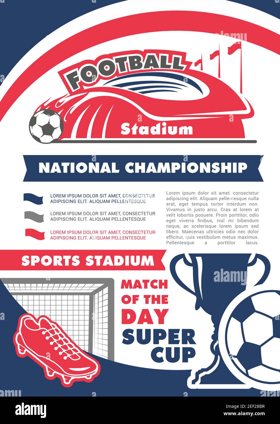Soccer cup game championship or national football league team ...