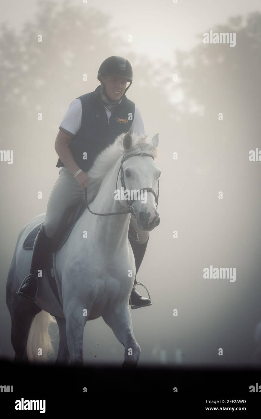 Riders in the morning Fog Stock Photo - Alamy