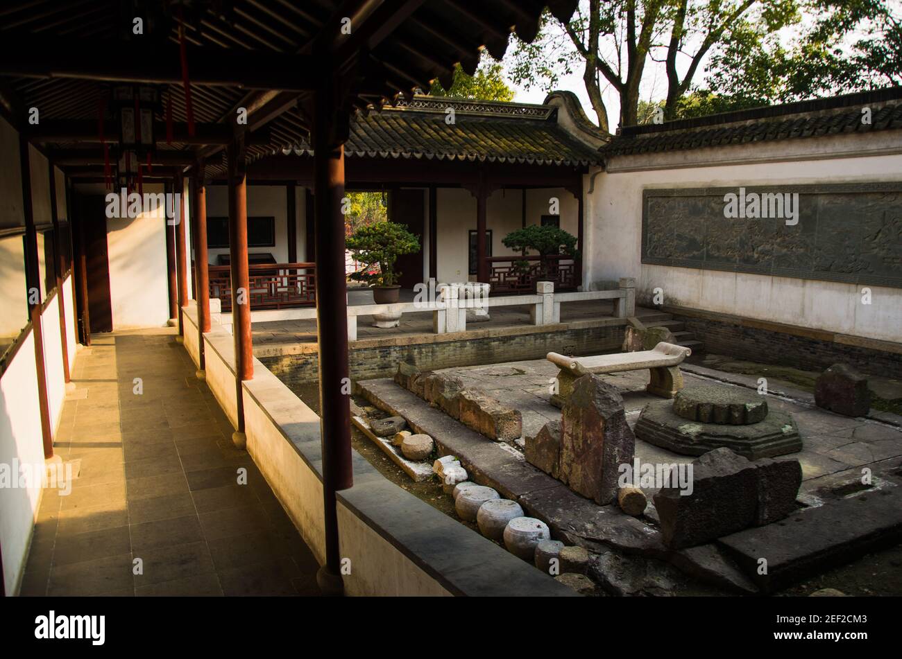 Chinese house interior garden, Tiger Hill in Suzhou, China Stock Photo ...